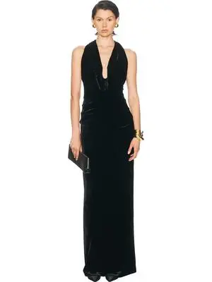Rachel Gilbert Martin Plunge Gown - Black