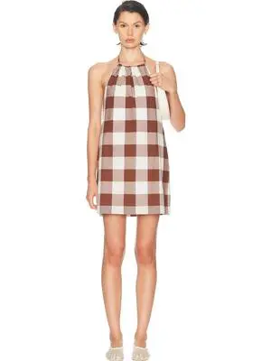 Posse Callie Mini Dress - Mocha Gingham