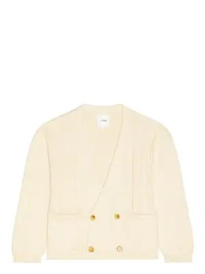 FOUND Double Breasted Cable Knit Cardigan - Cream