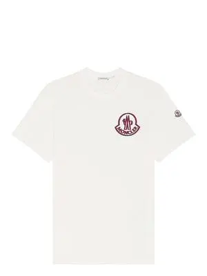 Moncler Short Sleeve Tee In White - Natural