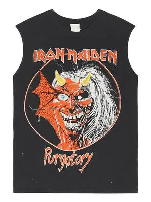 MadeWorn Iron Maiden Tank In Black - Coal