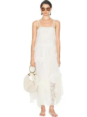 Chloé Embroidered Lace Maxi Dress - Iconic Milk