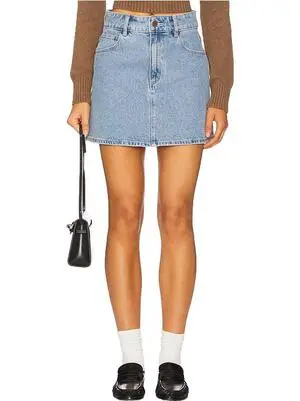 Abrand Denim A-line Denim Mini Skirt - Kaia