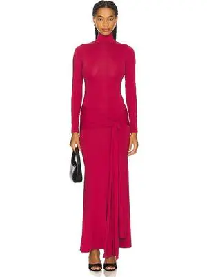 Bardot Alix Maxi Tie Front Dress - Burgundy