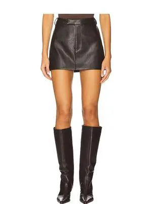 Bardot Maika Faux Leather Mini Skirt - Dark Choco