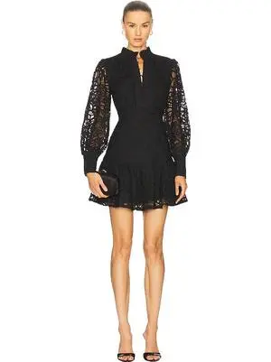 Bardot Remy Embroidered Mini Dress - Black
