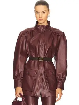 Bardot Clements Faux Leather Jacket - Burgundy