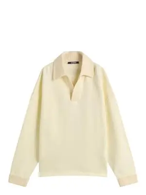 Jacquemus Wool Open Collar Jumper - Light Beige