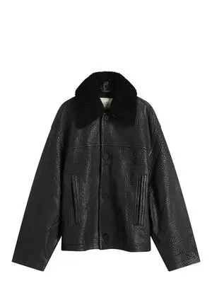 Studio Nicholson Shearling Collar Jacket - Black