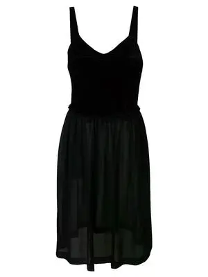 Comme Des Garçons Velvet Top Midi Dress - Black