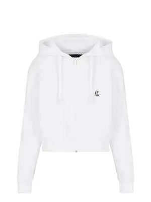 Armani Exchange Logo-embroidered Zip-up Sweatshirt - White