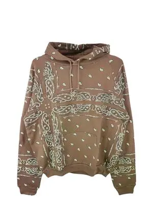 THE WORLD IS YOURS Paisley-print Hoodie - Brown