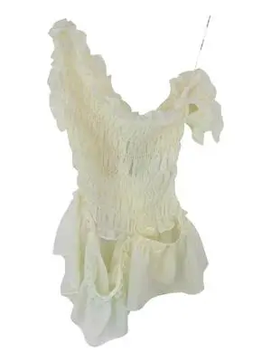 ROKH Smocked Ruffled Top