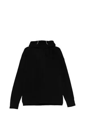 ROBERTO COLLINA Frayed-hem Hoodie - Black