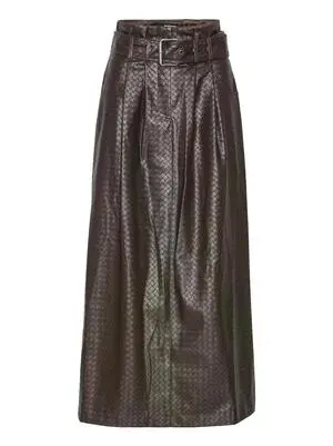 Remain Birger Christensen Belted Midi Skirt - Brown