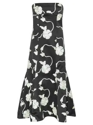ROTATE BY BIRGER CHRISTENSEN Flower Embellished Midi Dress - Black