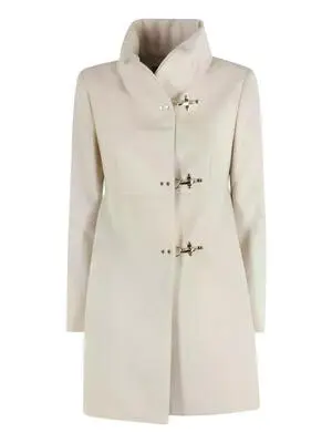 FAY Turtleneck Clasp Coat Neutrals