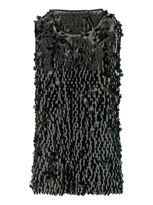 NICCOLO PASQUALETTI Sequin-embellished Sleeveless Top - Black
