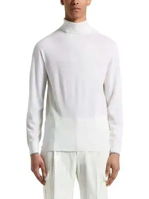 Peserico Roll-neck Wool-cashmere Sweater - White