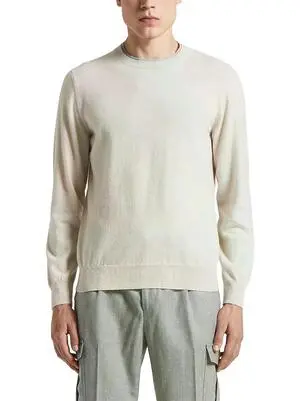 Peserico Crew-Neck Cashmere Sweater White