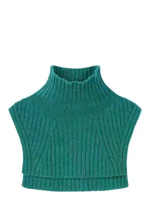 Eric Bompard Ribbed High-neck Bib - Green