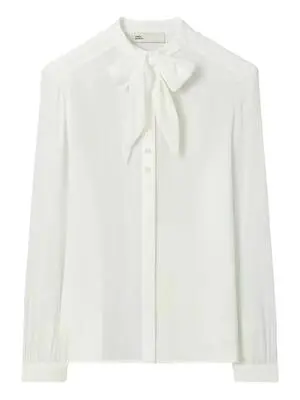 Tory Burch Georgette Bow-detail Shirt - White