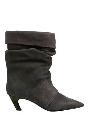 Ash 50mm Slouch-effect Pointed-toe Boots - Grey