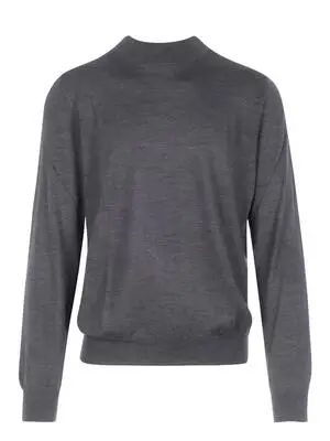 GRAN SASSO Mock-neck Wool Sweater - Grey