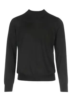 GRAN SASSO Wool Mock-neck Sweater - Black