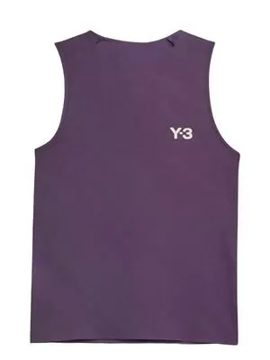 Y3 Logo-print Cut-out Performance Top - Purple