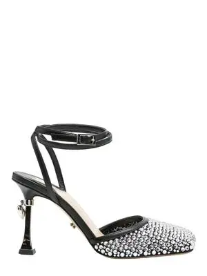 Mach & Mach 95mm Crystal-embellished Ankle-strap Pumps - Black