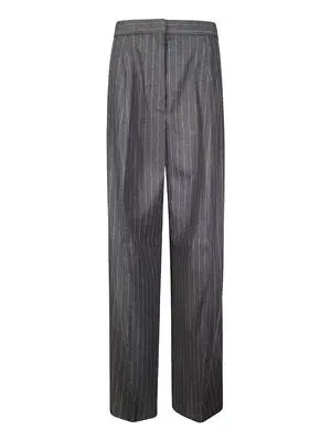 Sportmax Pinstripe Pleated Trousers - Grey