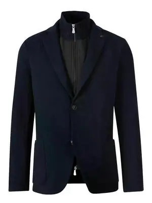 GRAN SASSO Quilted Zip-front Blazer - Blue