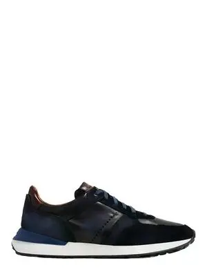 Magnanni Leather-panel Sneakers - Blue