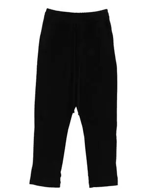 THOM KROM Drawstring Ribbed Cropped Trousers - Black