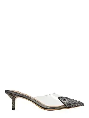 NICOLI 65mm Crystal-embellished Pointed-toe Mules - Grey