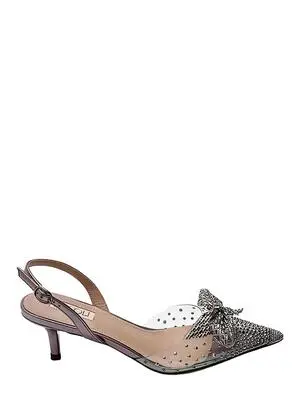 NICOLI 50mm Trudi Crystal-embellished Bow Pumps - Grey