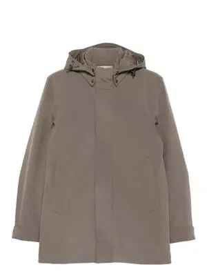 Woolrich Hooded Buttoned Coat - Grey