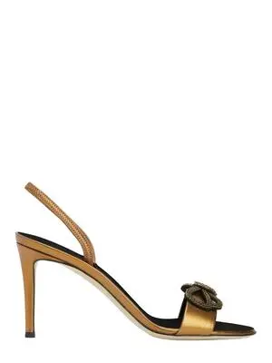 GIUSEPPE ZANOTTI Zari Bow-embellished Slingback Sandals - Bronze