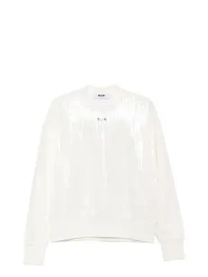 MSGM Sequin-embellished Sweatshirt - White