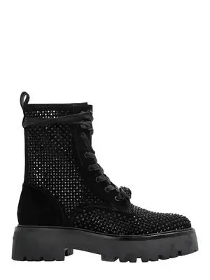 Kurt Geiger Embellished Lace-up Boots - Black