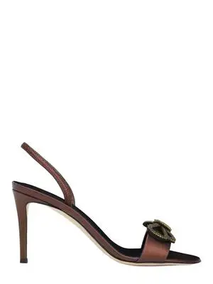 GIUSEPPE ZANOTTI Zari Bow-embellished Slingback Sandals - Brown