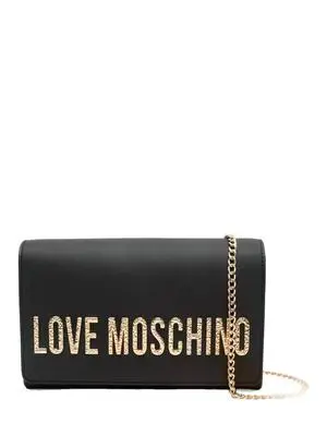 Moschino Logo-plaque Chain-strap Clutch - Black