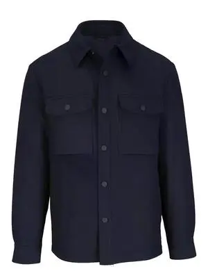 Brioni Quilted-pattern Shirt Jacket - Blue