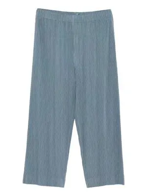 Issey Miyake Pleated Cropped Trousers - Blue