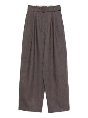 Soeur Pleated Belted Trousers - Brown