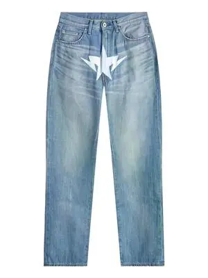 A BATHING APE Star-print Denim Jeans - Blue