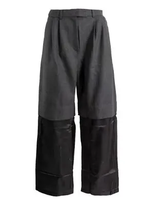 Vaquera Panelled Pleated Trousers - Grey