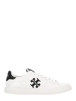 Tory Burch Double T Howell Court Sneakers - Titanium White/black