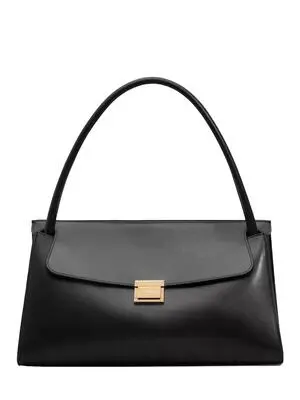 Ami Mimi Leather Shoulder Bag - Black